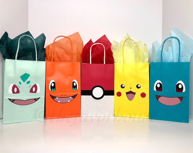 Pokemon Favor Bag, Pokemon Gift Bag, Pokemon Birthday Party, Pokemon ...