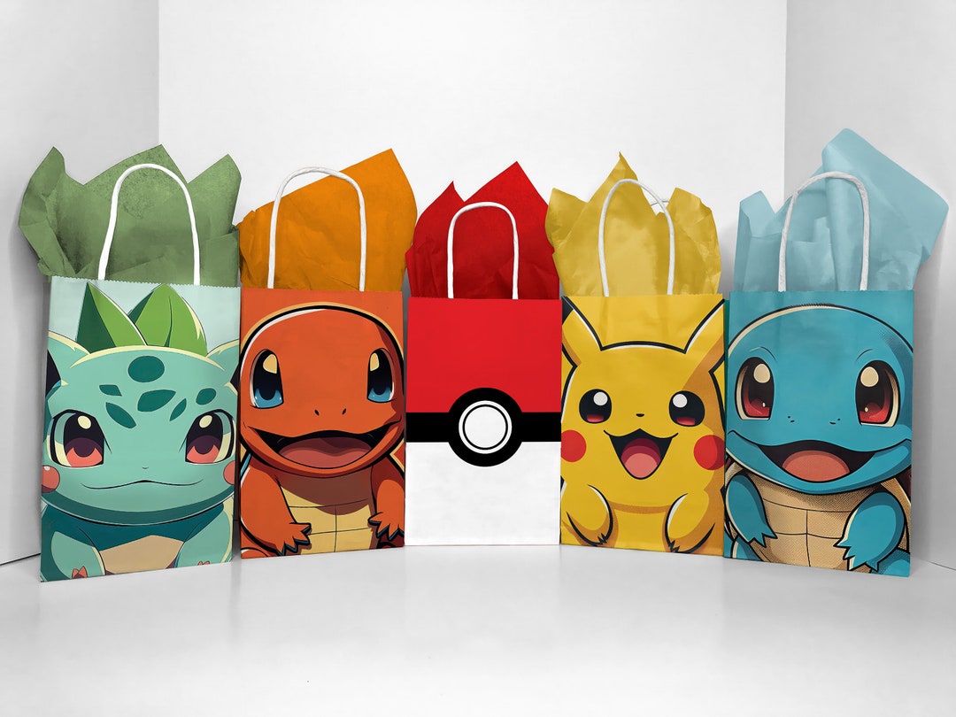 Pokemon Favor Bag Printable, Pokemon Gift Bag, Pokemon Birthday Party ...