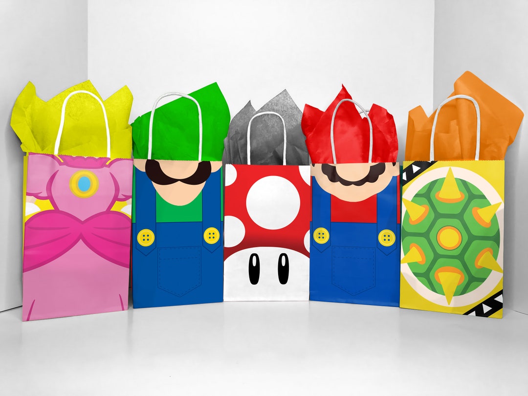 Mario Brothers Favor Bag, Mario Brothers Printable, Mario Birthday ...