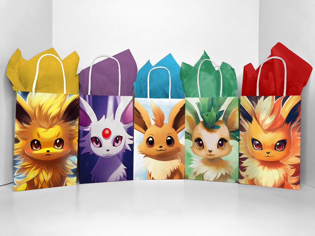 Eevee Favor Bag Printable, Eevee Evolutions, Pokemon Treat Bag, Pokemon ...