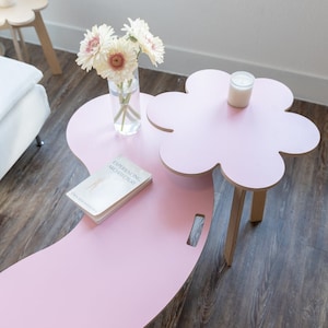 Pink Wavy Coffee Table: Modern Living Room Furniture - Etsy