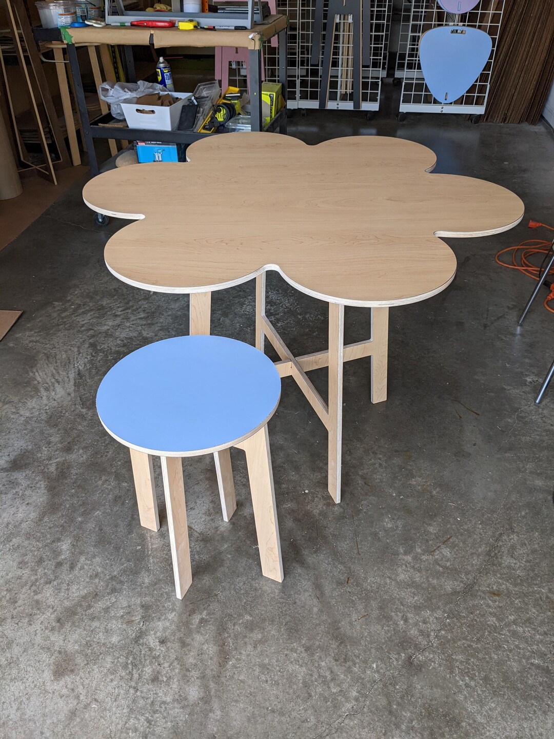 Flower Shaped Maple Dining Table: Small Space Living - Etsy