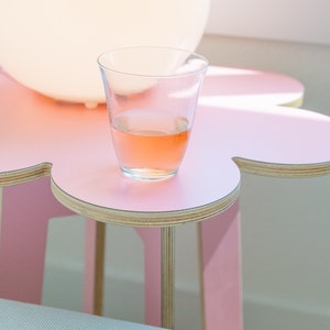 Pink Side Table, Pink Décor, Wavy Table, Wavy Furniture, Flower Table ...