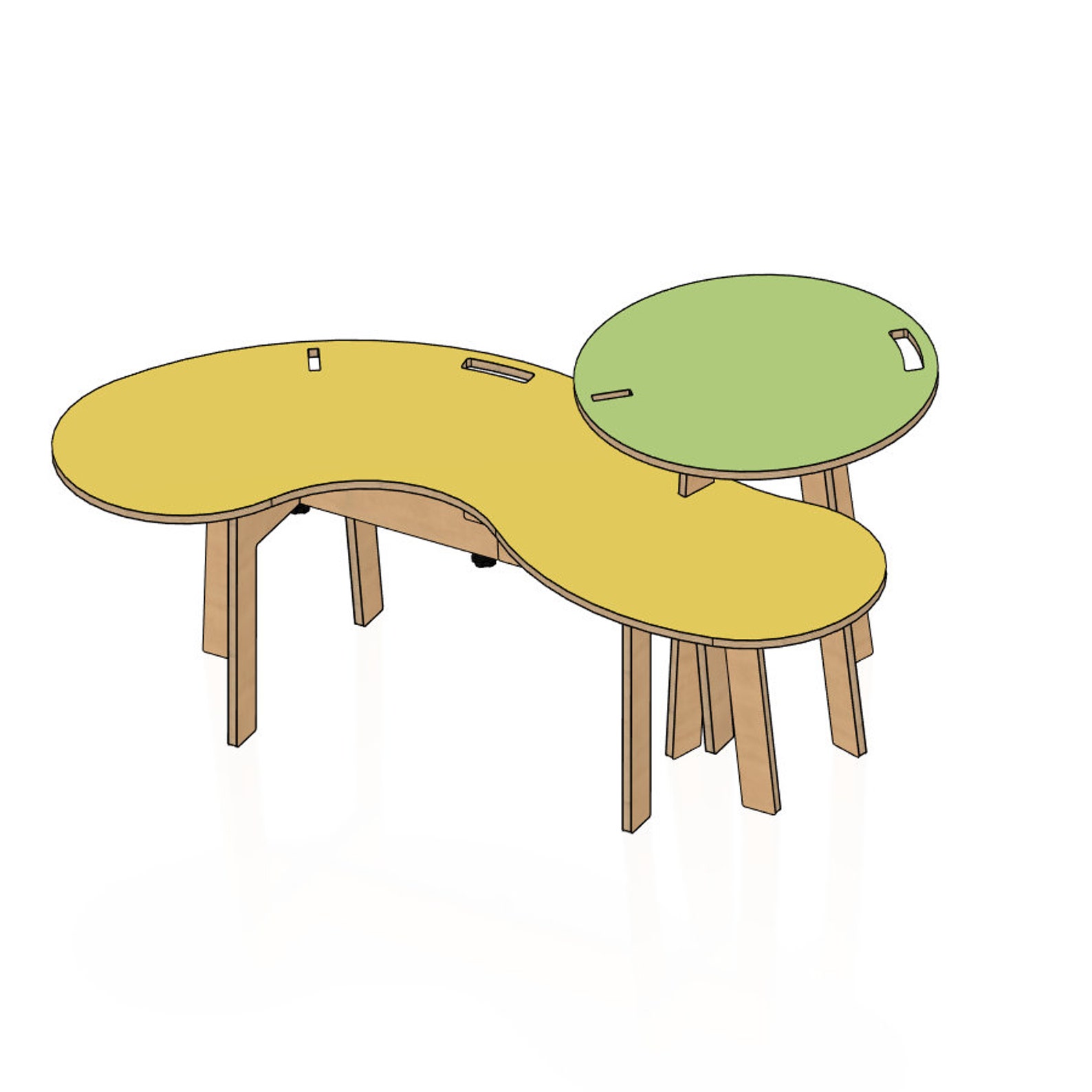 Colorful Coffee Table Wavy Furniture Wavy Table Scandinavian - Etsy UK