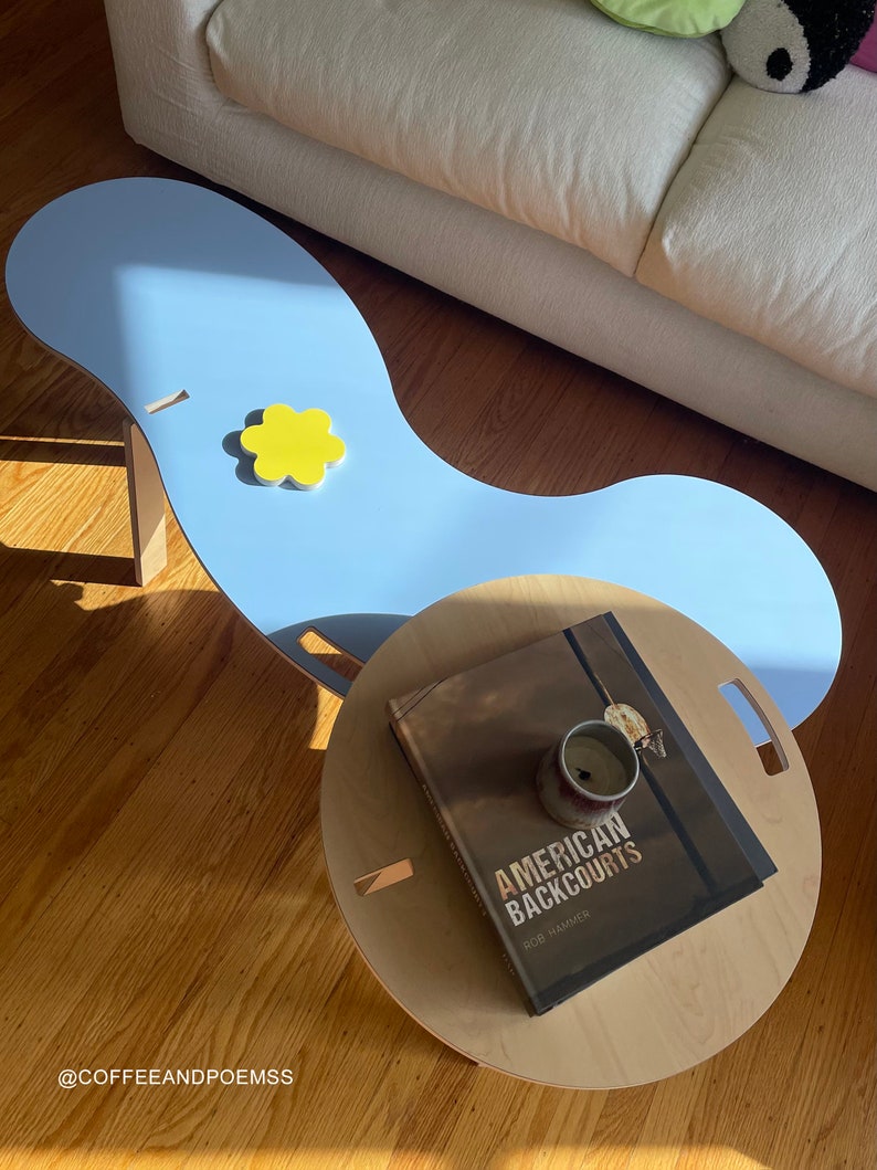 Colorful Coffee Table Wavy Furniture Wavy Table Scandinavian - Etsy