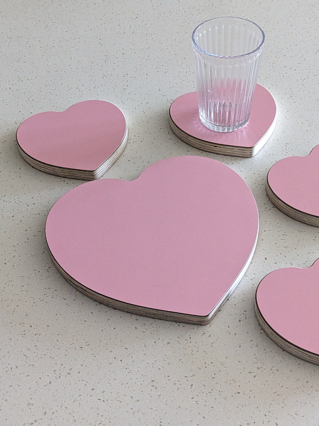 Pink Heart Coaster, Pink Heart Wall Decor, Cute Pink Gift, Dorm Decor ...