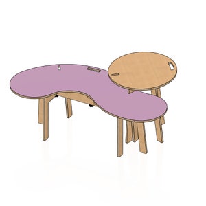 Colorful Coffee Table Wavy Furniture Wavy Table Scandinavian Coffee ...