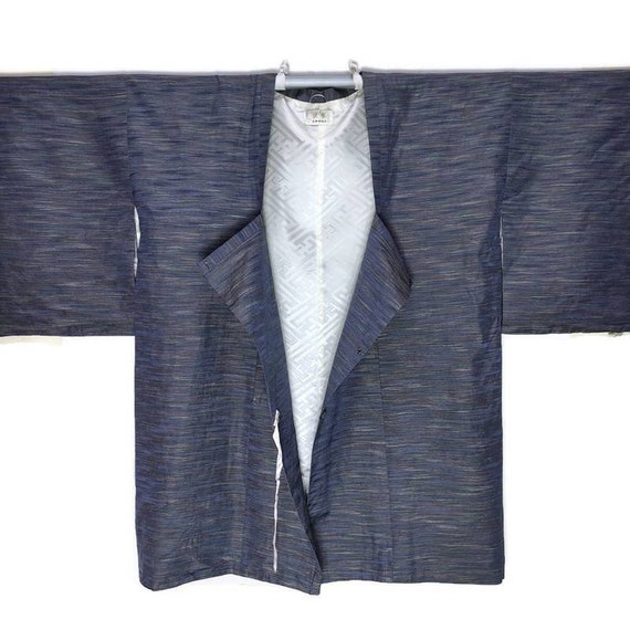 Japanese Traditional Haori Michiyuki Blue Grey Modern… - Gem