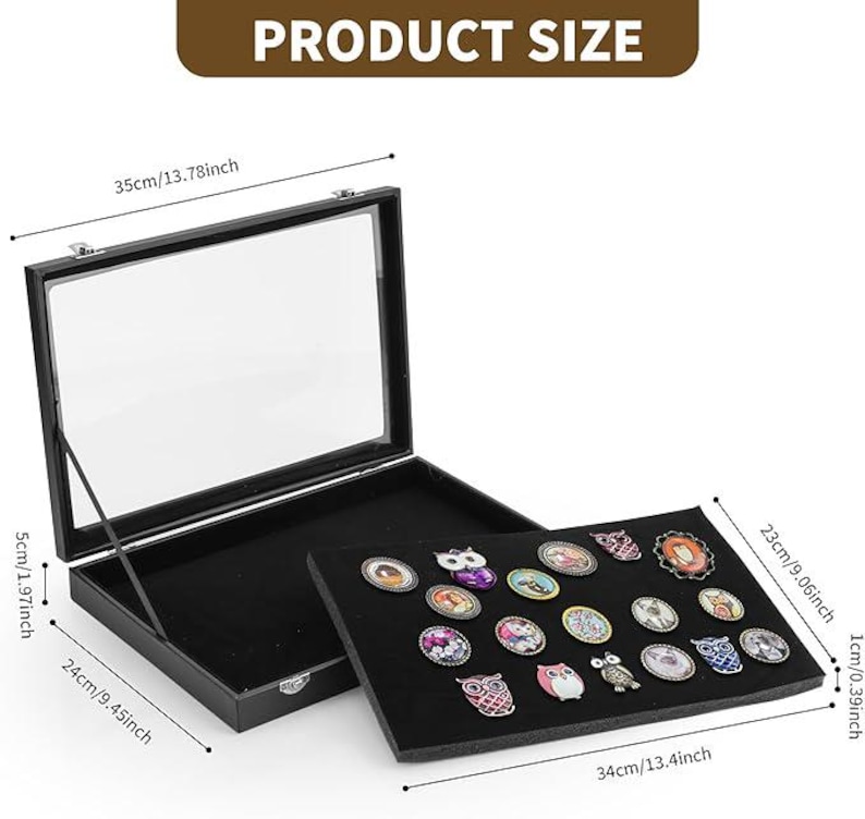 Glass Top Pin Display Case, Velvet Pin Collection Shadow Box - Etsy