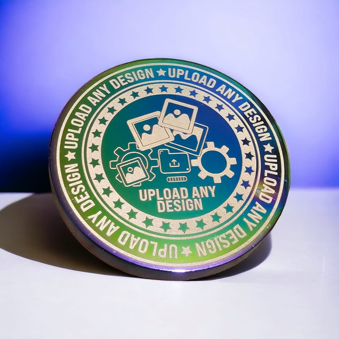 Personalised Custom Round Coin – Engraved Black Nickel, Shiny Gold ...