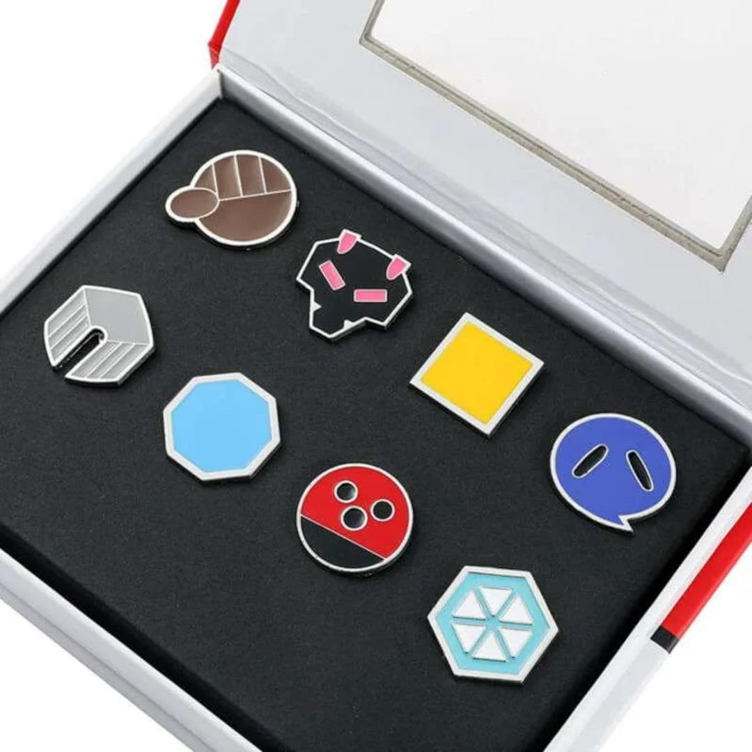 Johto Region Pokémon Gym Badge Pin Set - Collectible Enamel Pins With ...