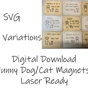 Funny Cat Dog Magnet SVG: Laser Cut File for Craft Fairs (digital ...