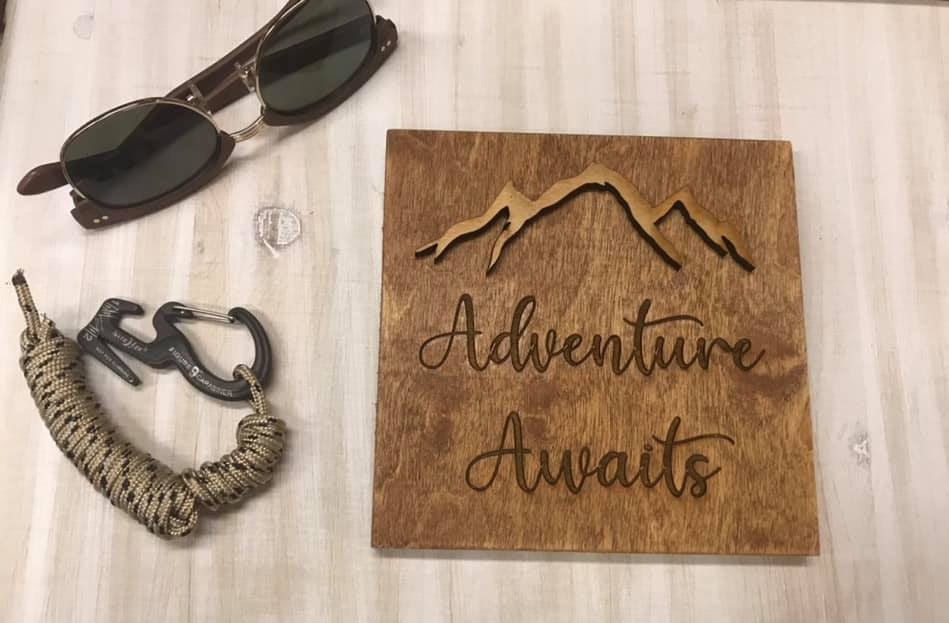 Adventure Awaits Sign Wood Adventure Sign Rustic Wall Decor | Etsy