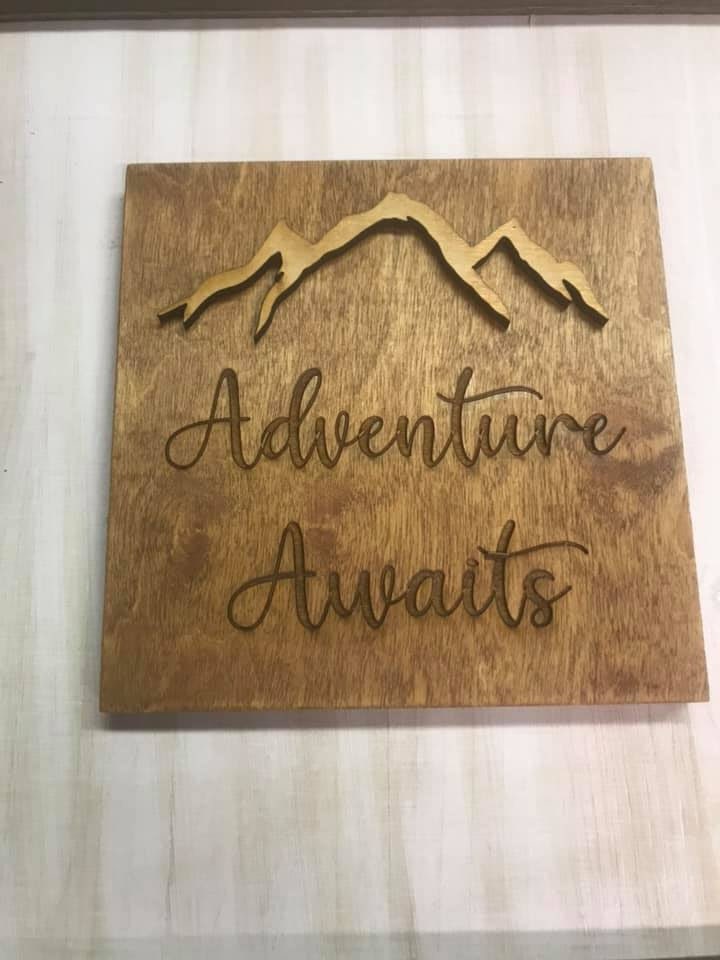 Adventure Awaits Sign Wood Adventure Sign Rustic Wall Decor | Etsy