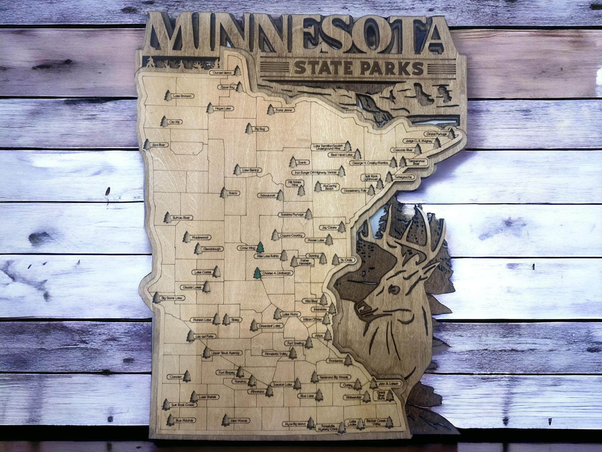Minnesota State Parks Tracker Map: Wood Camping Checklist - Etsy