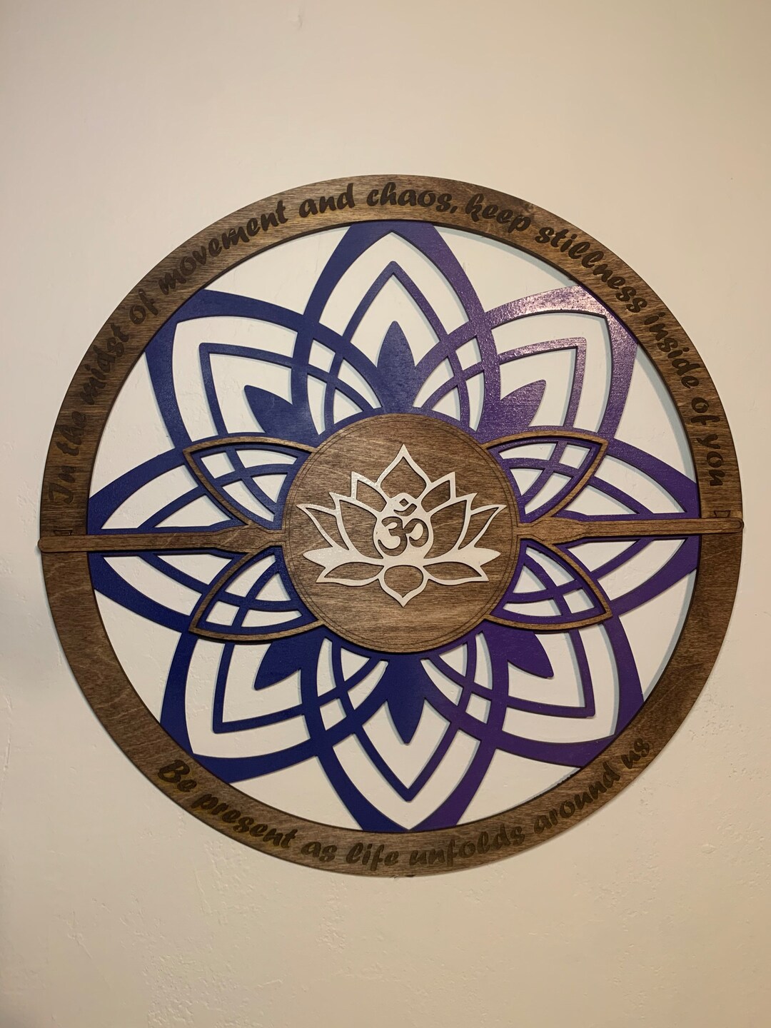 Yoga Wall Hanging, Meditation Art, Sign for Spa, Meditation Quote, Gift ...