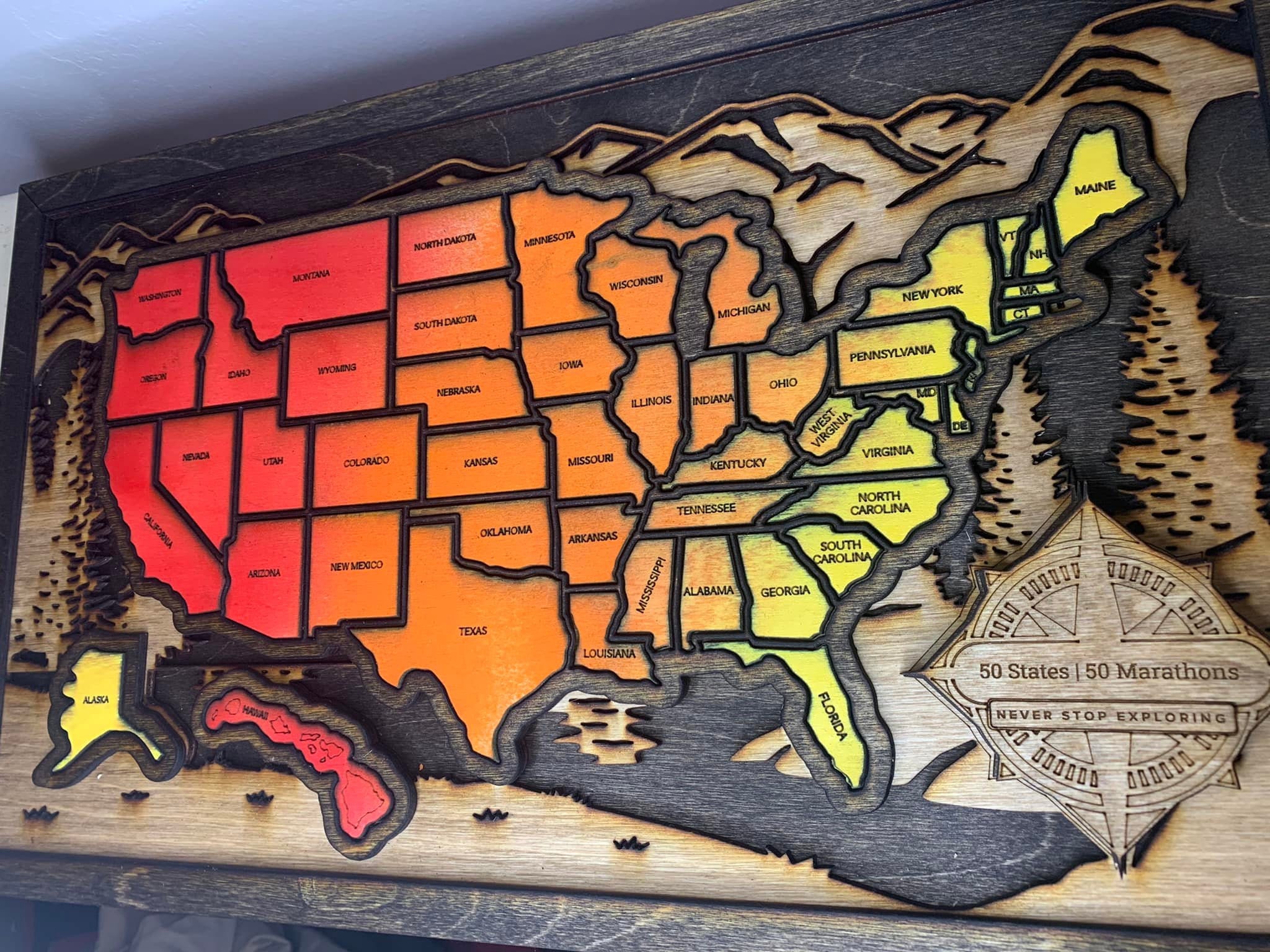 USA Travel Map 50 States Bucket List Map Personalized - Etsy