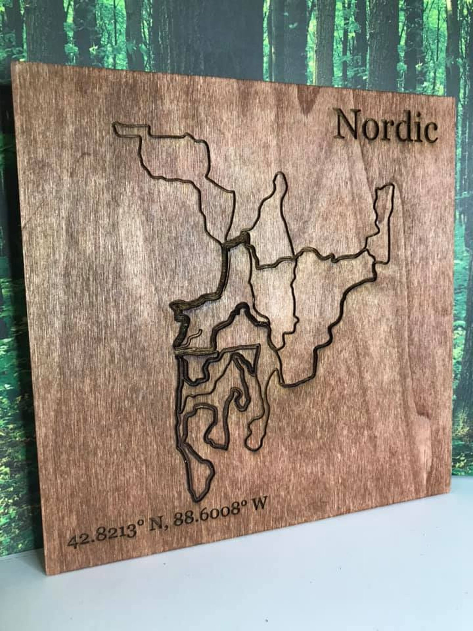 Nordic Trail Map Sign: Wisconsin Ski Trail System, Laser Engraved - Etsy