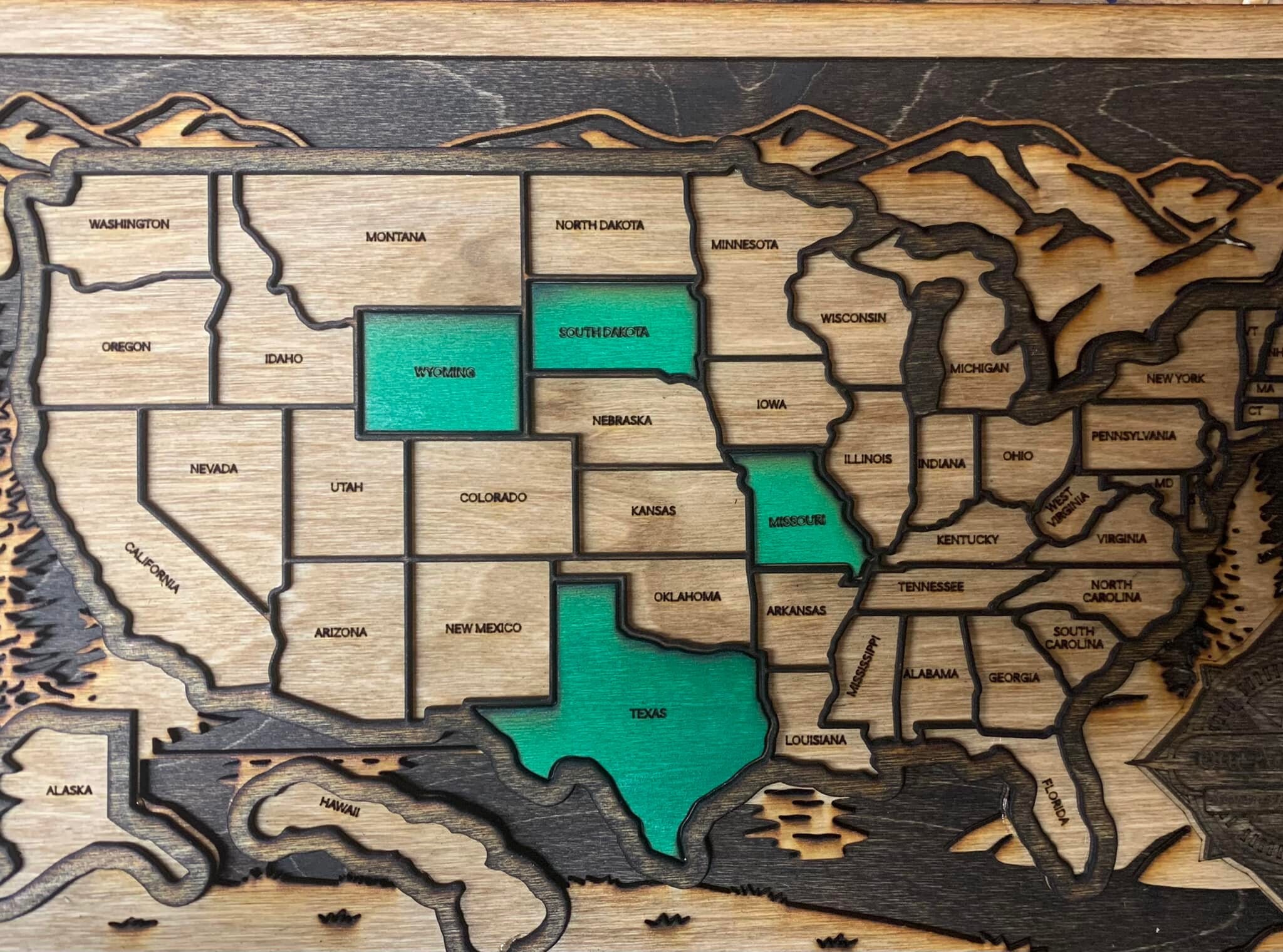 Handmade USA Travel Map: Wooden 50 States Bucket List - Etsy