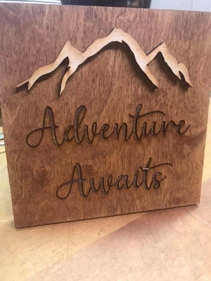Adventure Awaits Sign Wood Adventure Sign Rustic Wall Decor | Etsy