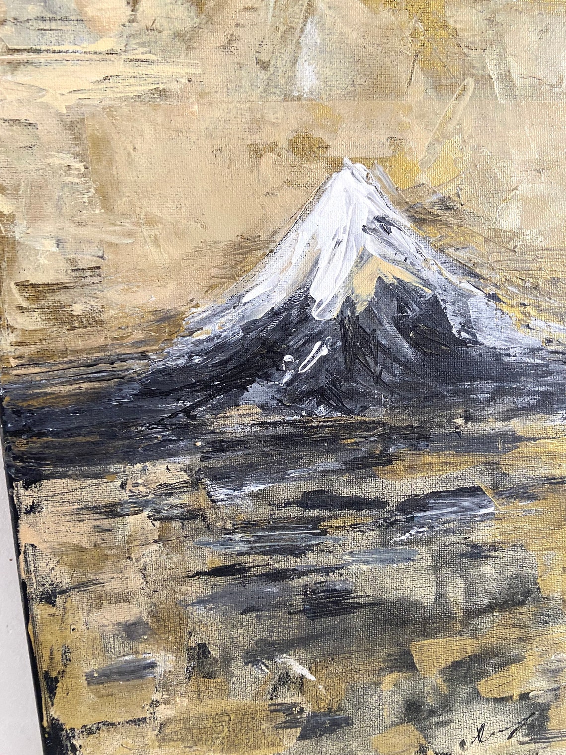 Original acrylic painting Fujiyama mountain nature art | Etsy
