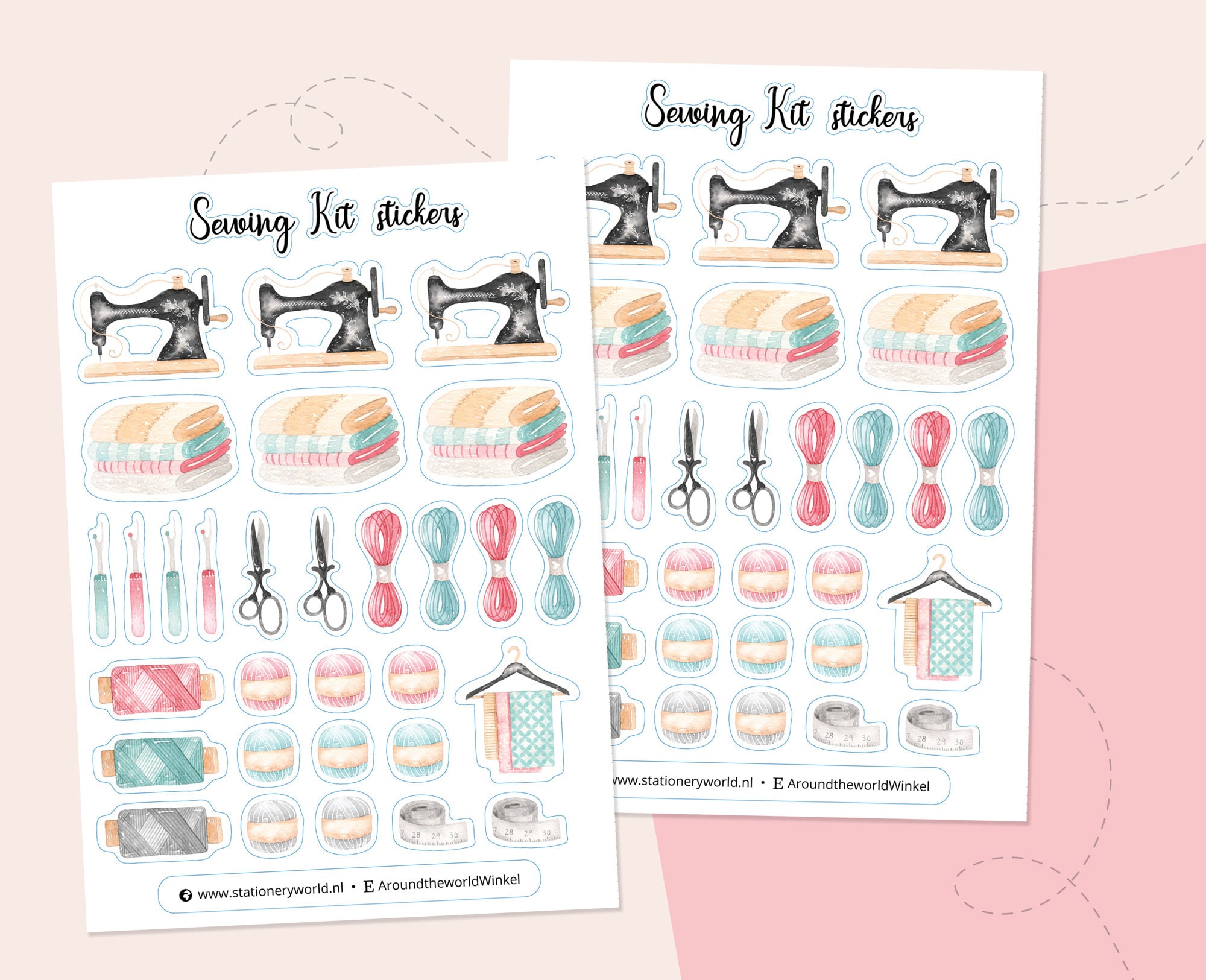 Sewing Set Sticker Sheet - Etsy
