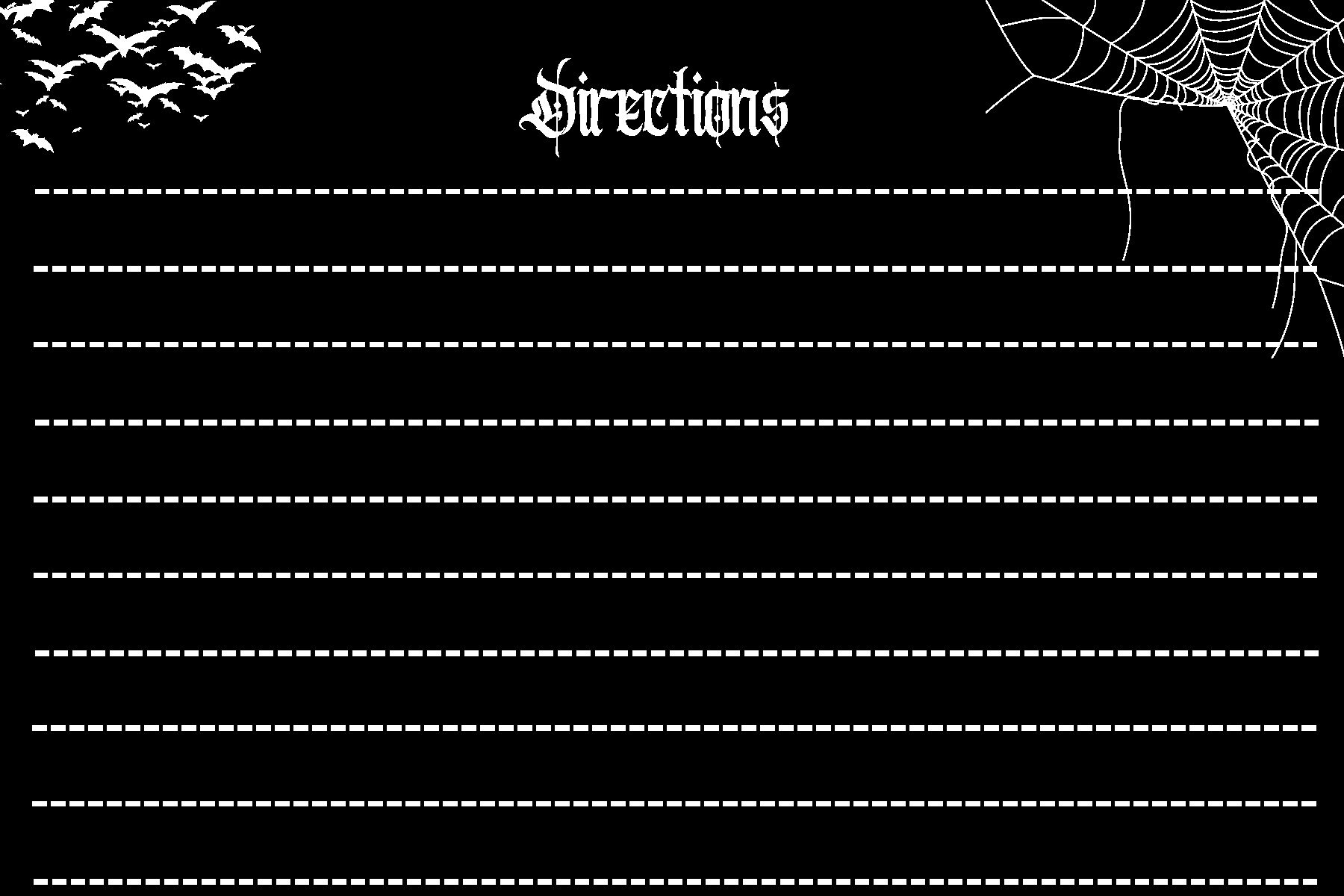 Gothic Simple Recipe Card | Download | Printable | Goth | Black & White ...