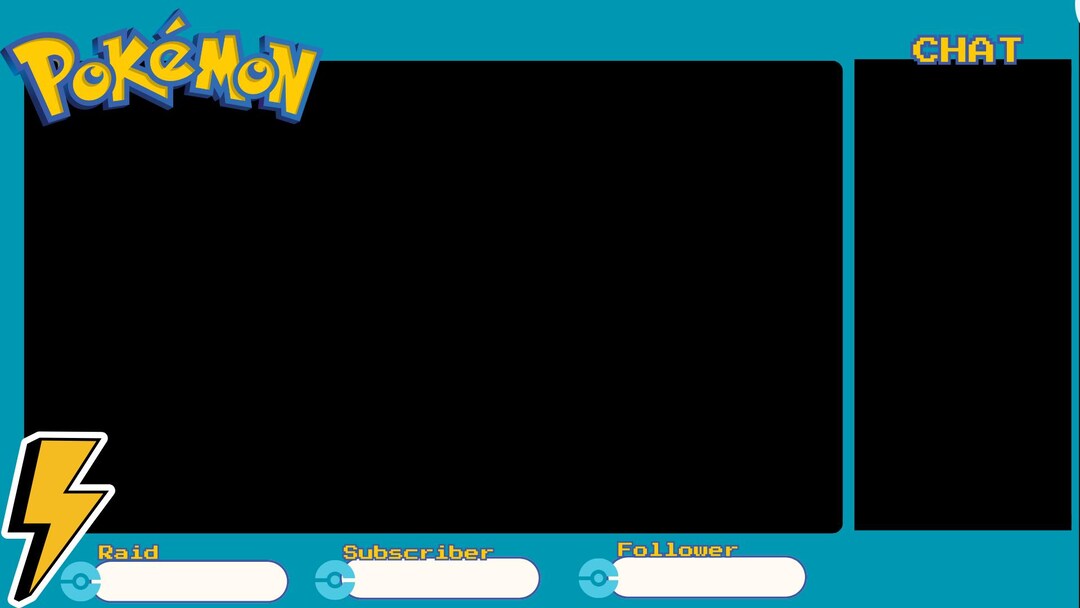 Teal Thunderbolt Overlay & Panels | DS, 3DS, Gameboy and MORE - Etsy