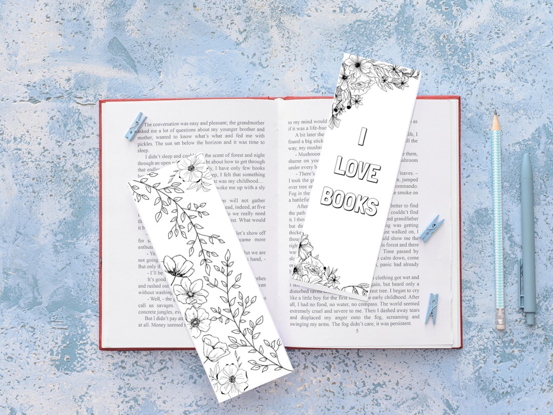 Color Your Own Bookmarks, Bookmark Coloring, Coloring Book Bookmarks - Etsy