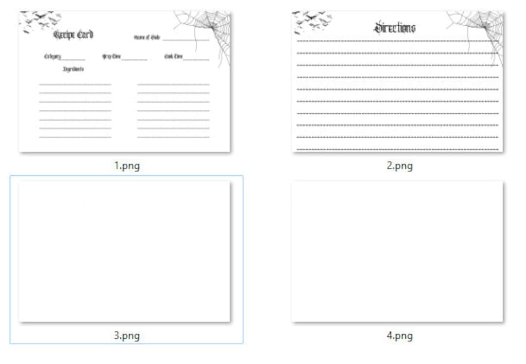 Gothic Simple Recipe Card | Download | Printable | Goth | Black & White ...