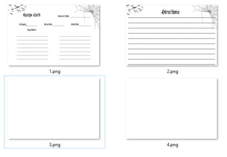 Gothic Simple Recipe Card | Download | Printable | Goth | Black & White ...