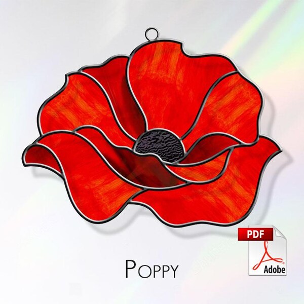 Stained Glass Poppy - Etsy