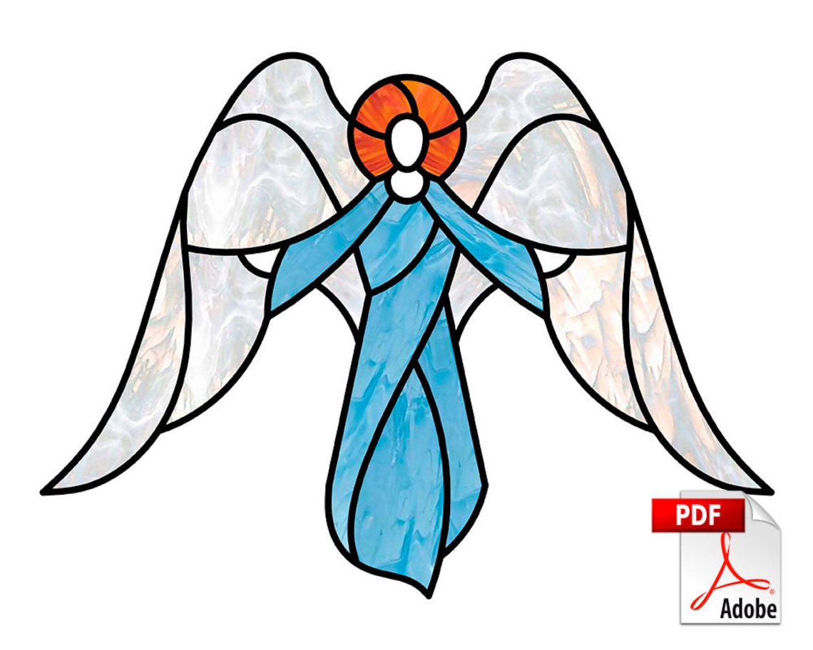Guardian Angel Stained Glass Pattern. Angel Suncatcher. PDF - Etsy