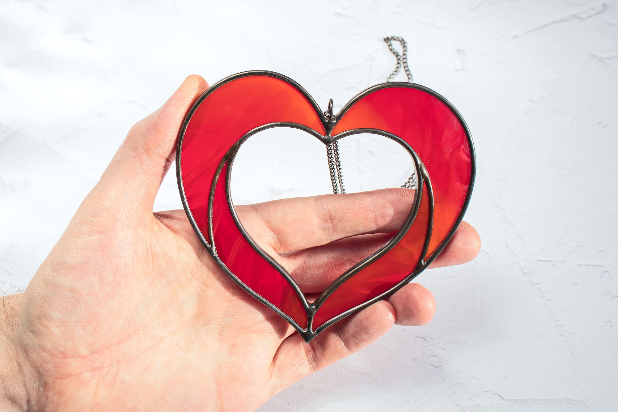 Stained Glass Heart Suncatcher. Valentine's Gift. Red - Etsy