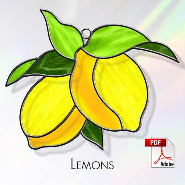 Stained Glass Lemon Template - Etsy UK