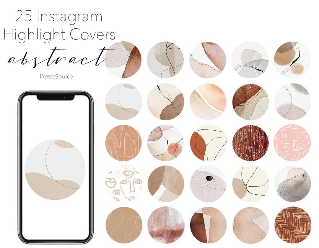 25 HIGHLIGHTS INSTAGRAM | Abstract Highlight Covers for Instagram - Etsy