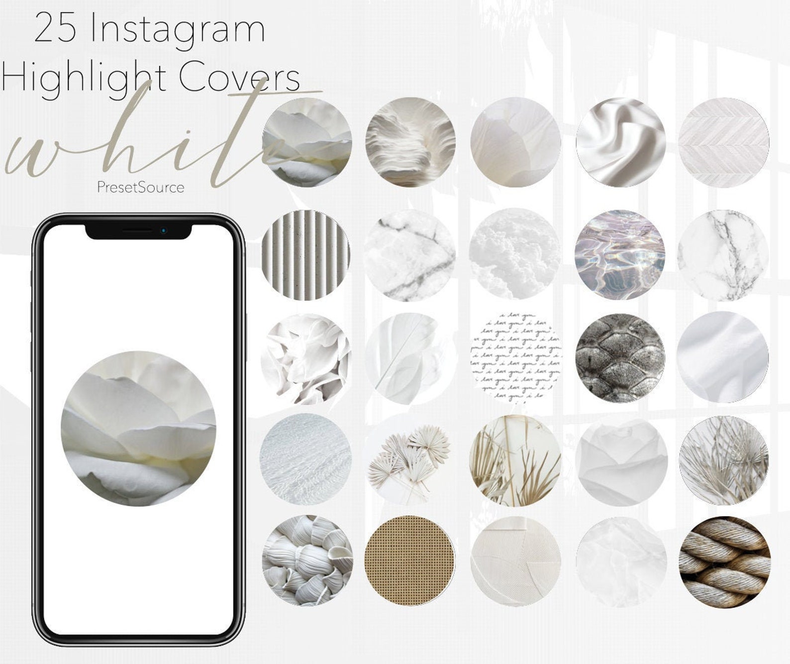 25 Themed Instagram Highlight/ Ios 14 Widget Covers - "white" - Etsy