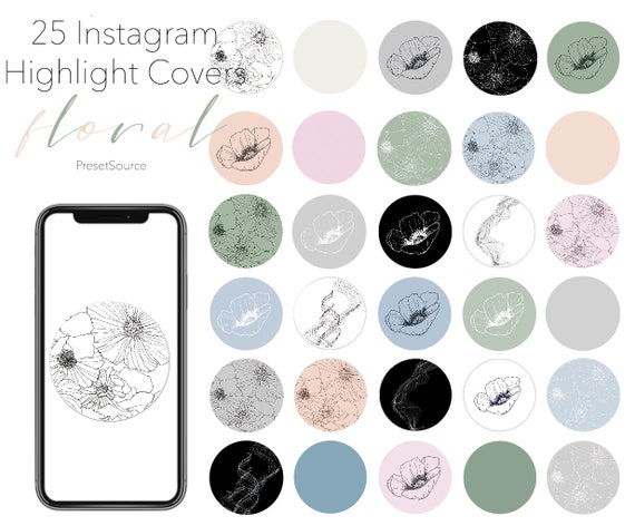 30 Floral Themed Instagram Highlight Covers | Etsy