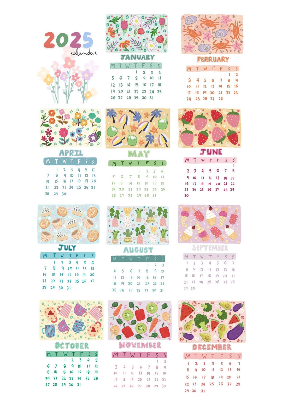 Digital File Desk Calendar 2025 - Etsy