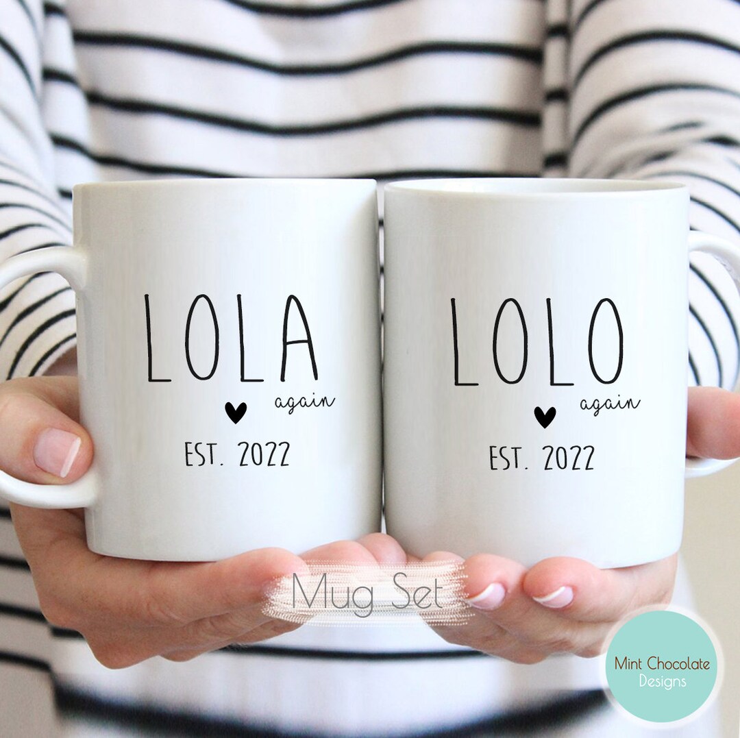 Lola, Lolo Again Mug Set - Pregnancy Announcement, Lola Mug, Lolo Mug ...