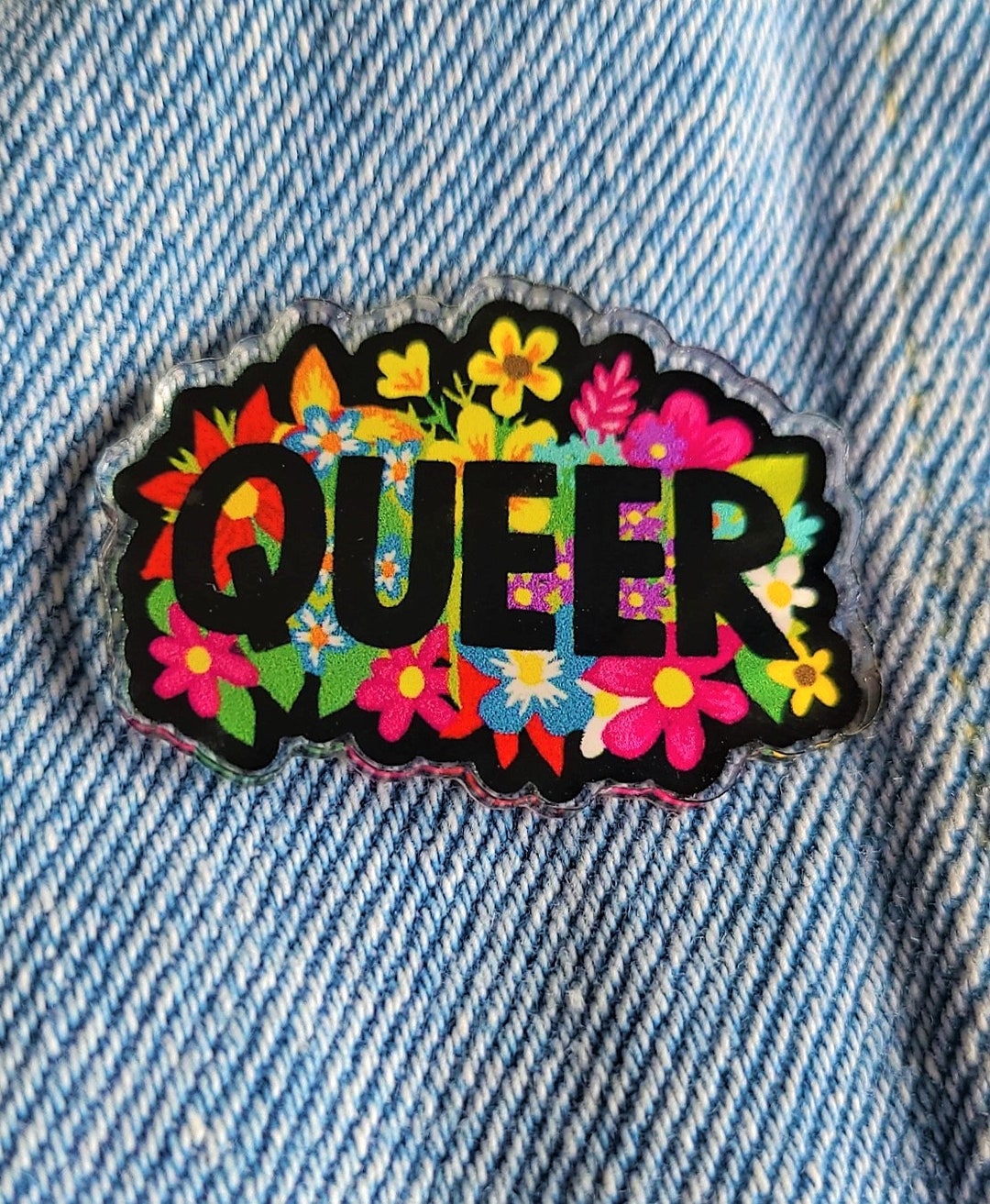 Queer Floral Negative Space Pin | Queer Pin | Queer Art | LGBTQ ...