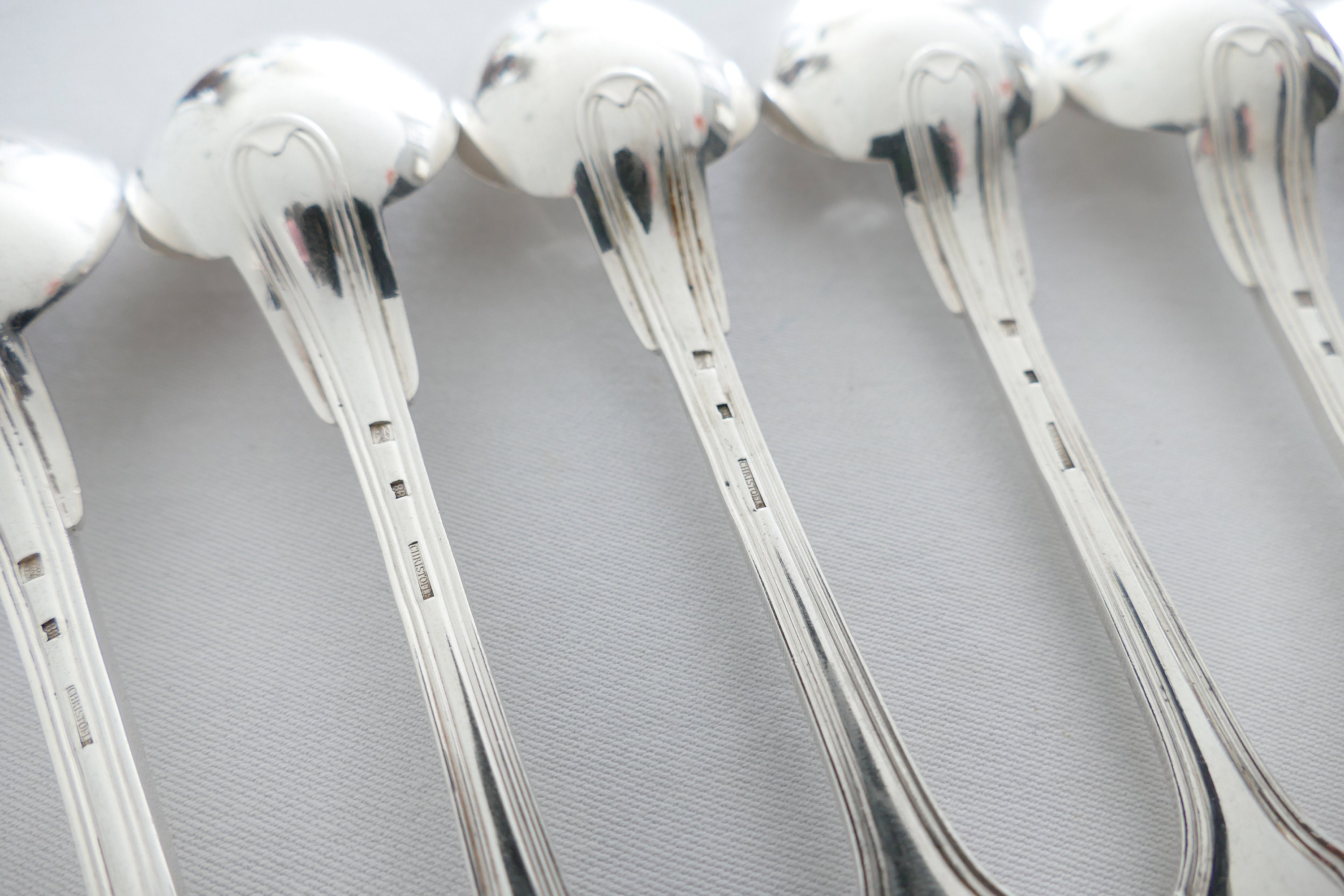 Christofle Chinon 12 Antique Dinner Spoons 1888 19th Century Silver ...