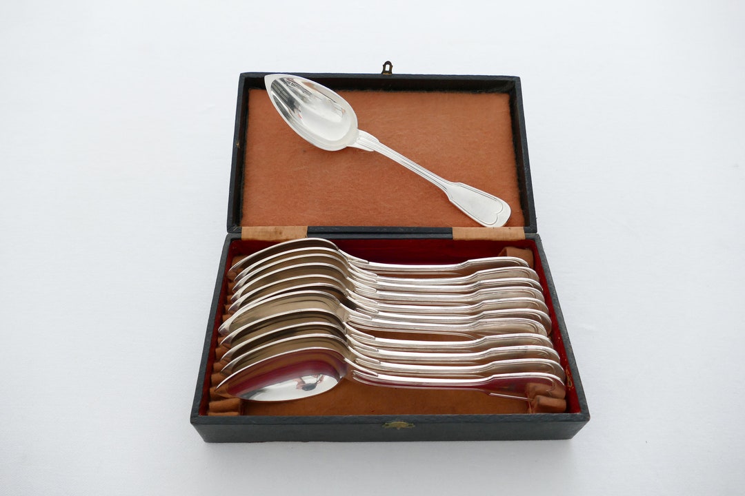 Christofle Chinon 12 Antique Dinner Spoons 1888 19th Century Silver ...