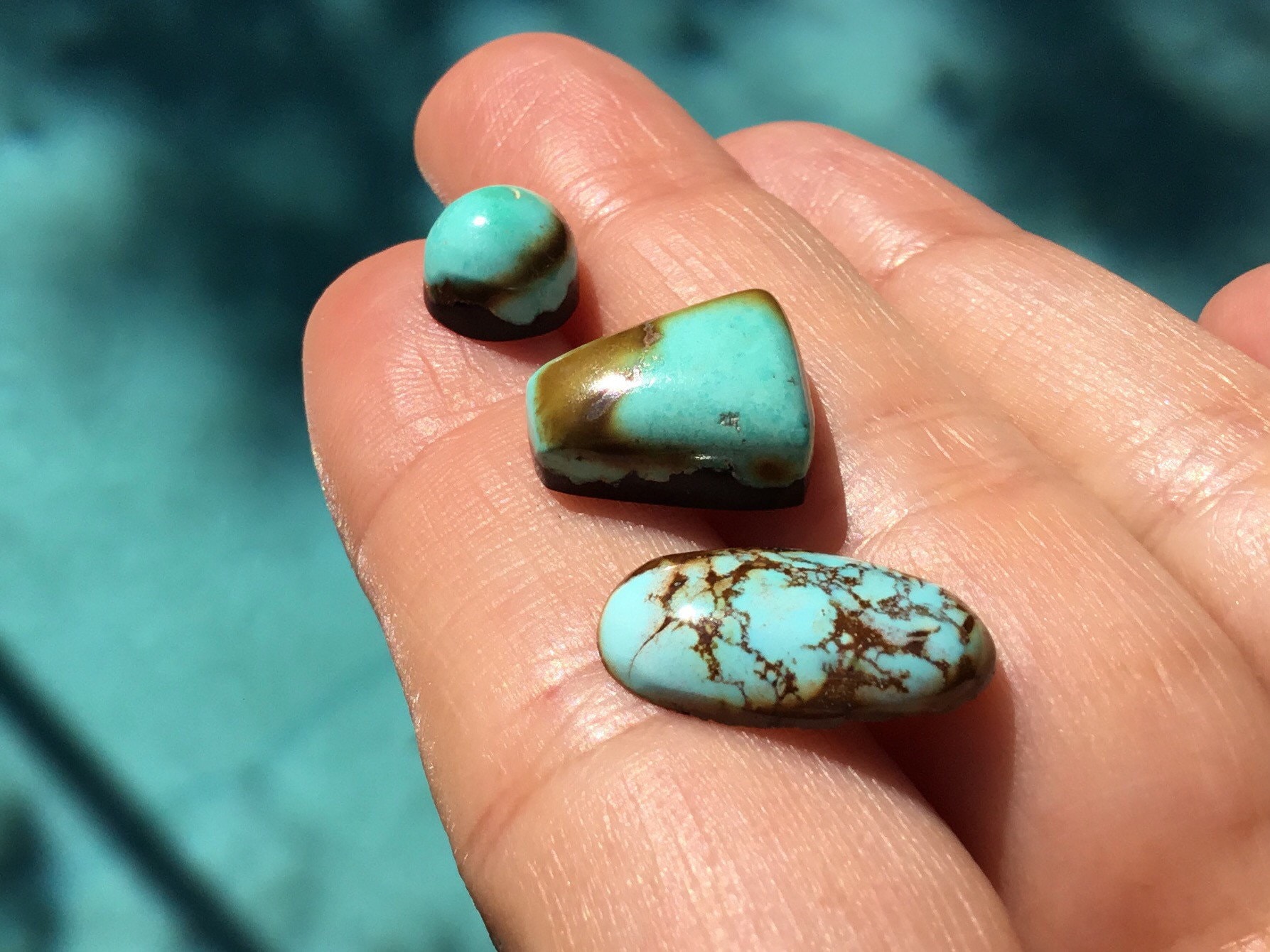 Natural Turquoise With Brown Matrix Set of 3 Cabochon | Etsy