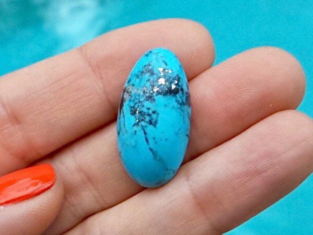 Blue and Silver Turquoise - Candelaria Nevada Mine - Cabochon Gemstone ...