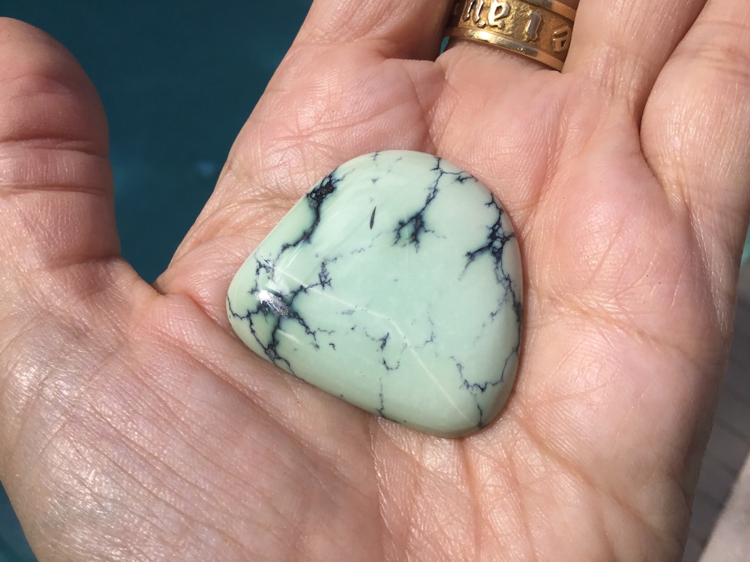 Rare Pale Utah Variquoise With Black Matrix- Cabochon Gemstone for ...