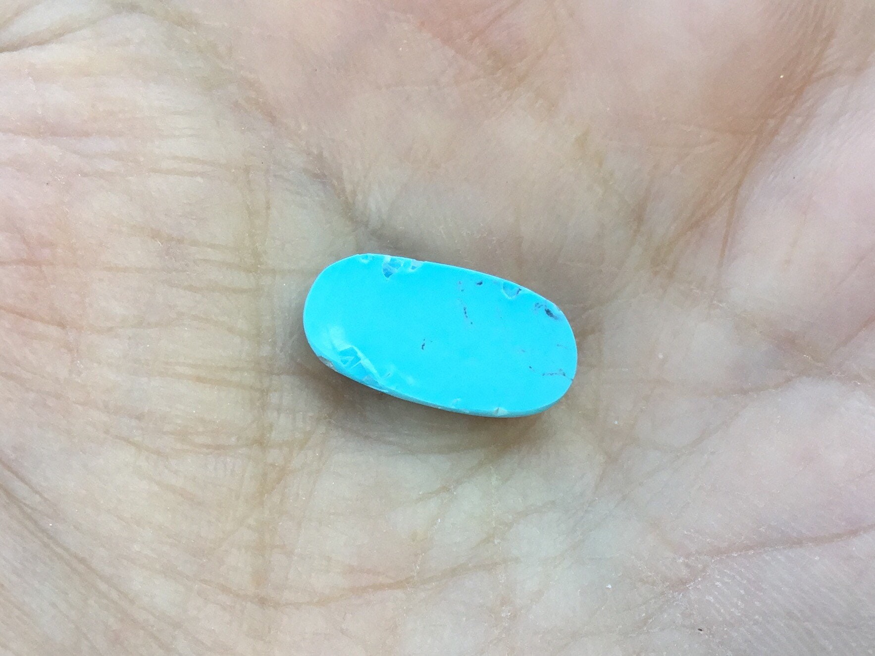 Natural Lt Blue Crystal Turquoise Flat-Back Pill Shape Stone | Etsy