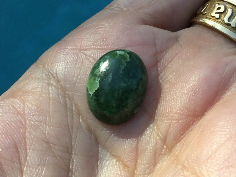 Dark Green Jade Satin Finish Oval Cabochon Gemstone for - Etsy