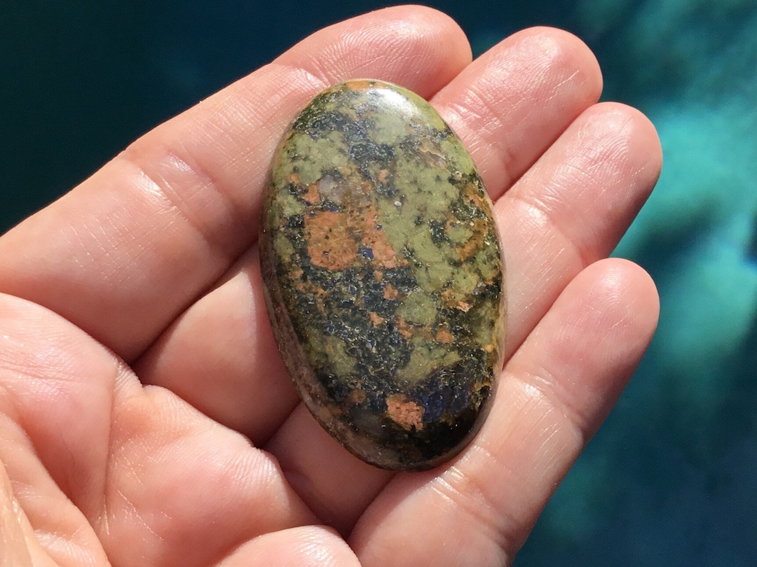 Virginia Unakite Jasper Granite 48x28 MM Cabochon Gemstone for Jewelry ...