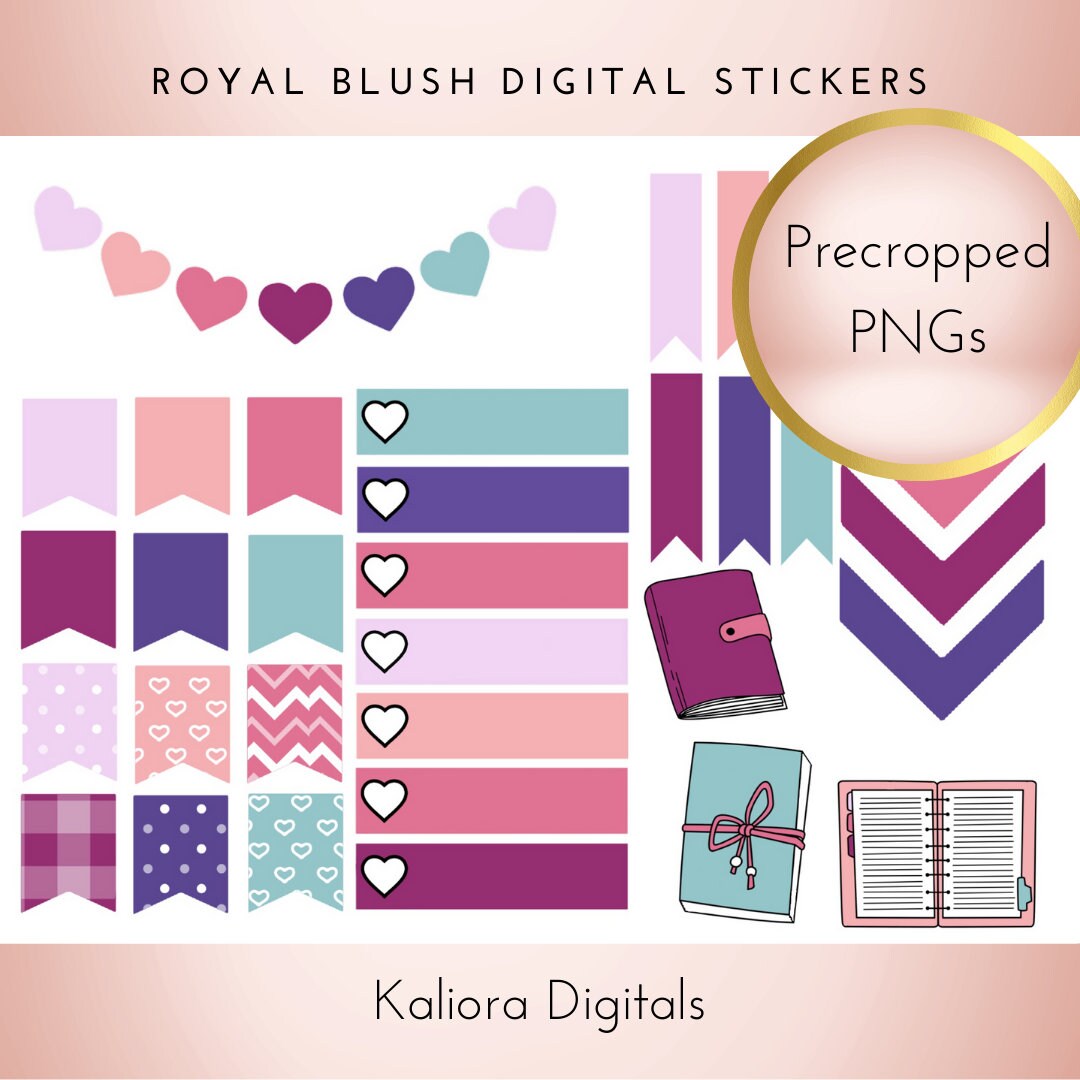 Royal Blush Digital Planner Stickers | Xodo Stickers | Goodnotes ...